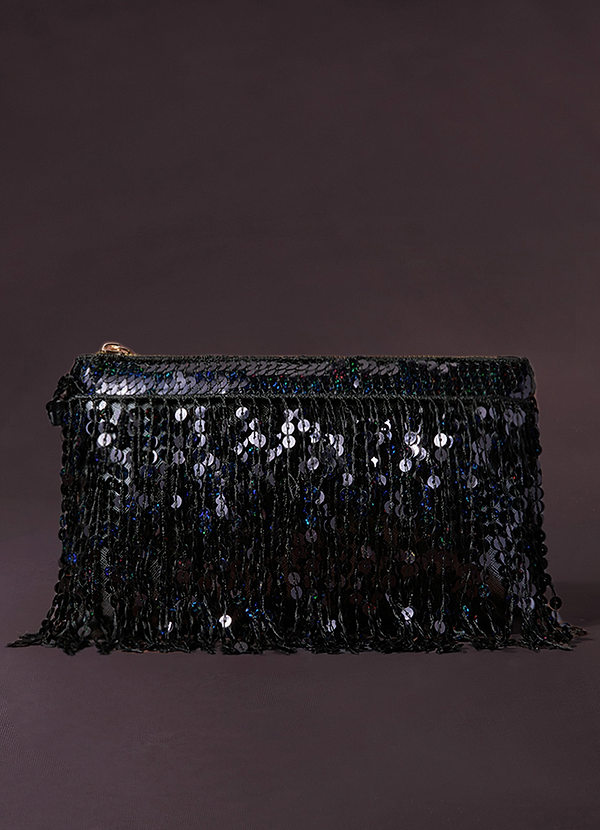 Black Party Tassel Clutch Bag Bags | Azazie