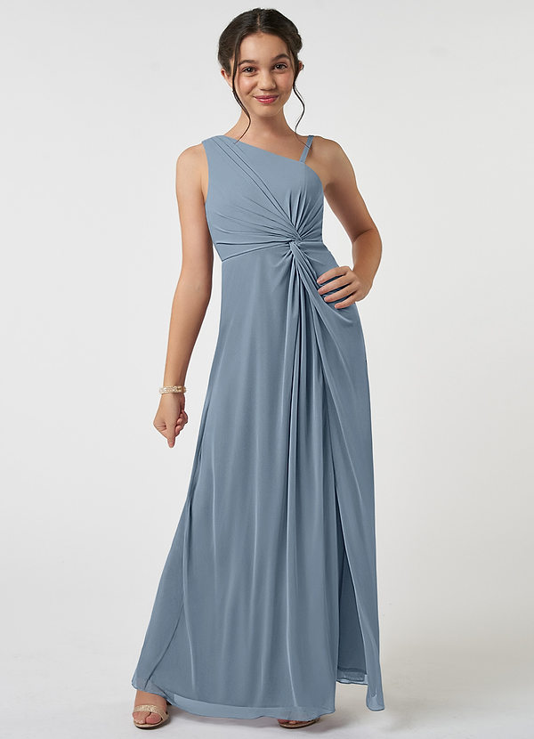 Azazie Brooke Junior Bridesmaid Dress in Dusty Blue | Azazie