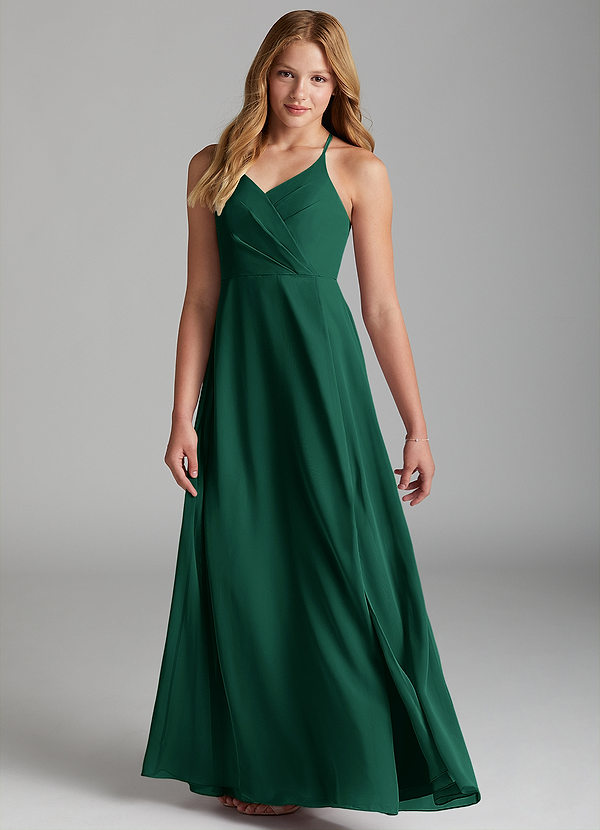 Azazie Davis Junior Bridesmaid Dress in Emerald | Azazie CA