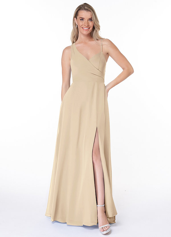 Champagne Azazie Destiny Bridesmaid Dresses | Azazie