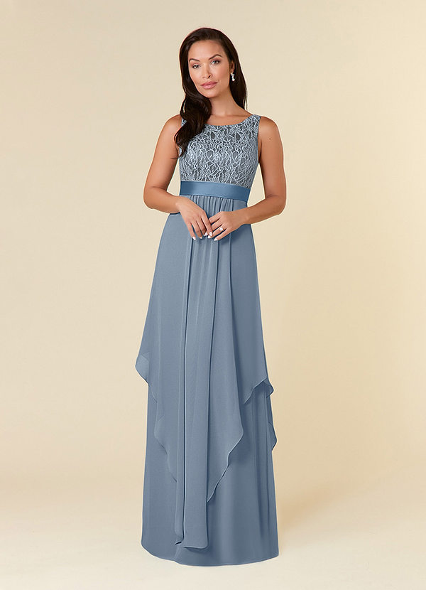 Azazie Xella Twilight A-Line Lace Chiffon Dress | Azazie