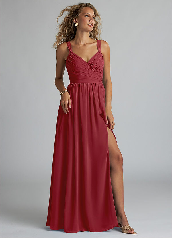Azazie Aziza Pomegranate Bridesmaid Dresses | Azazie CA