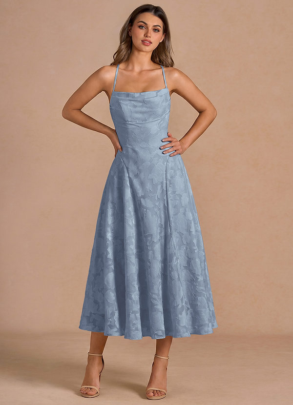 Irelia Powder Blue Midi Dress | Azazie AU