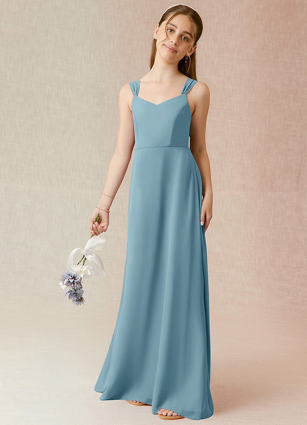 Azazie Denice Junior Bridesmaid Dress in Moody Blue | Azazie