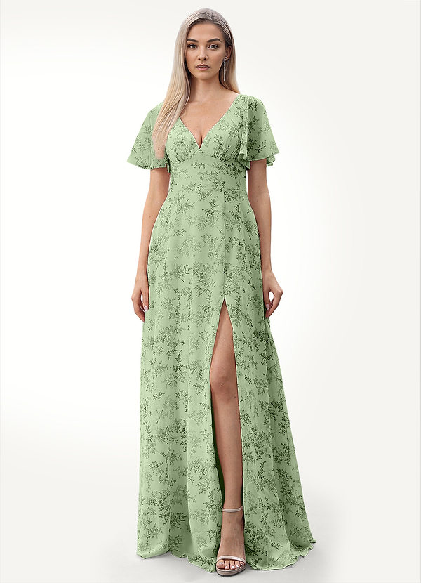 Green Fern Floral Azazie Kimber Bridesmaid Dresses | Azazie