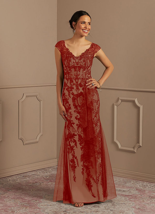 Rust/Champagne Azazie Melena Mother of the Bride Dress Mother of the ...