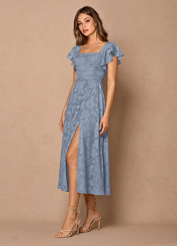 Talia Powder Blue Midi Dress | Azazie