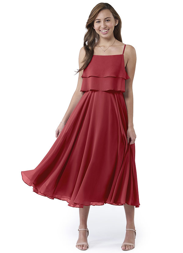 Pomegranate Azazie Ensley Junior Bridesmaid Dresses | Azazie