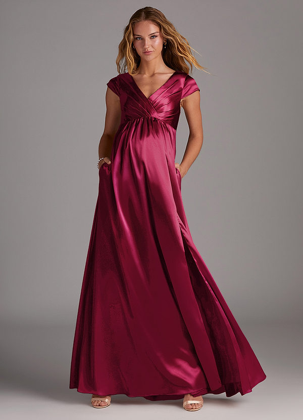 Azazie Allessia Burgundy Maternity Bridesmaid Dresses | Azazie