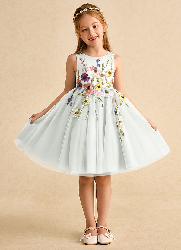 Azazie Prima Ivory A-Line Bow Tulle Dress | Azazie