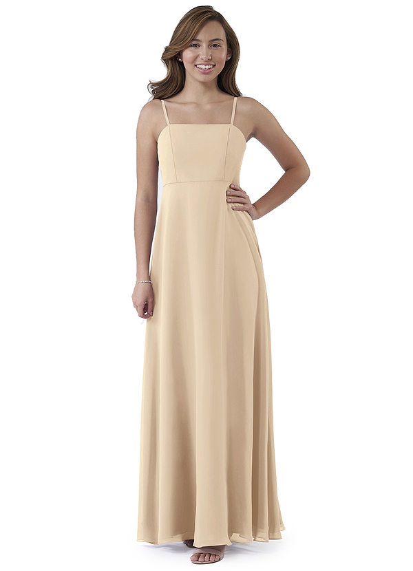 Champagne Azazie Cosette JBD Junior Bridesmaid Dresses | Azazie