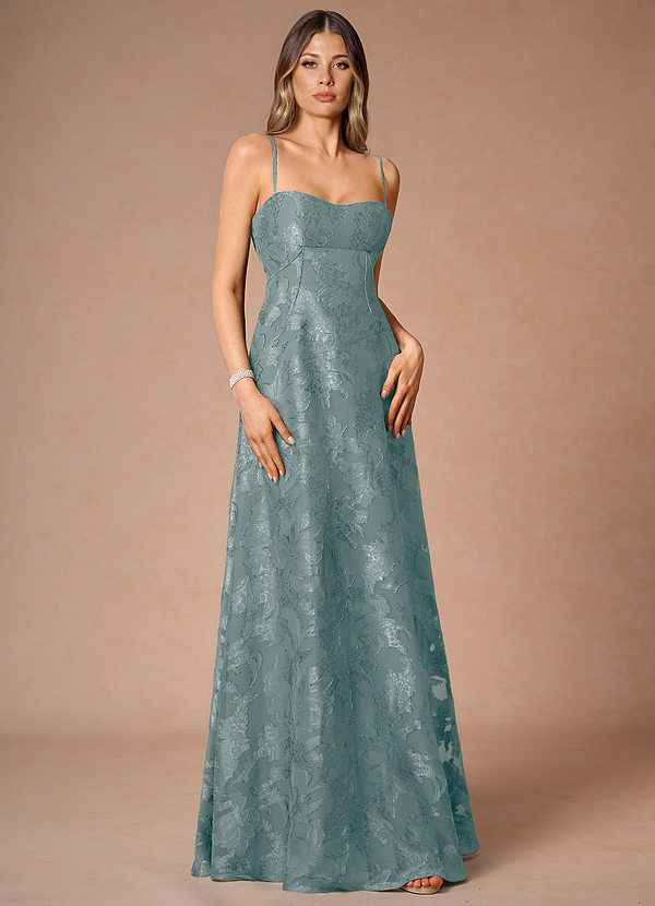 Hollis Powder Blue Lace Back Maxi Dress | Azazie CA