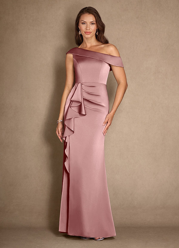 Rosa Polvorienta Azazie Hamptons Vestido de Rosa Polvorienta de Satén ...