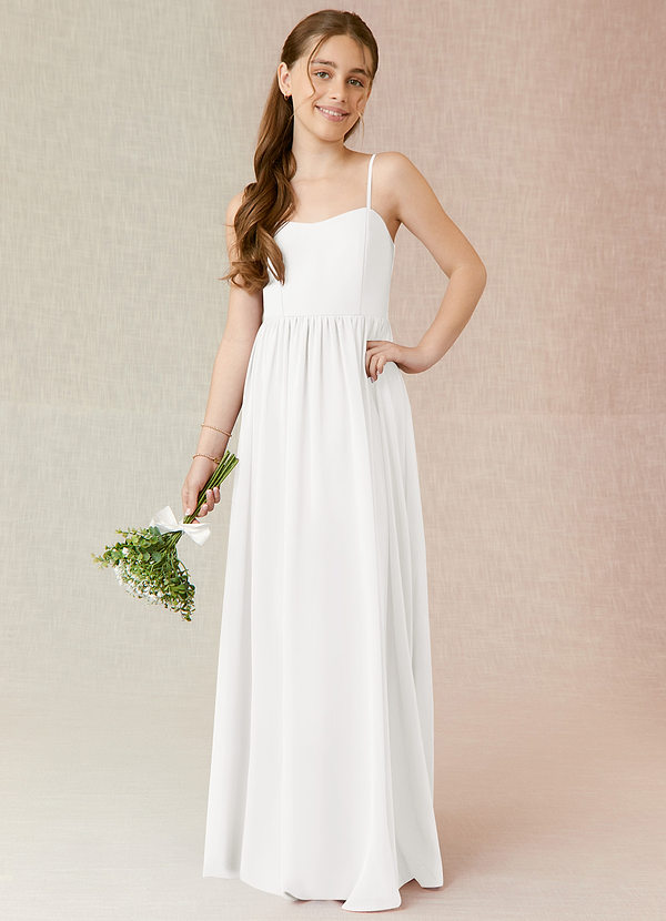 Ivory Azazie Evonne JBD Junior Bridesmaid Dresses | Azazie