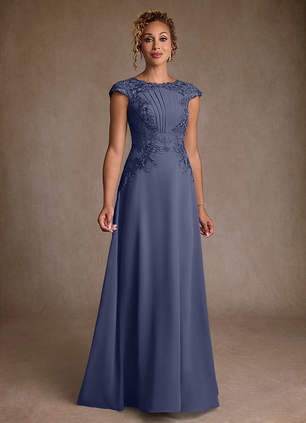 Azazie Christi Stormy A-Line Lace Chiffon Dress | Azazie
