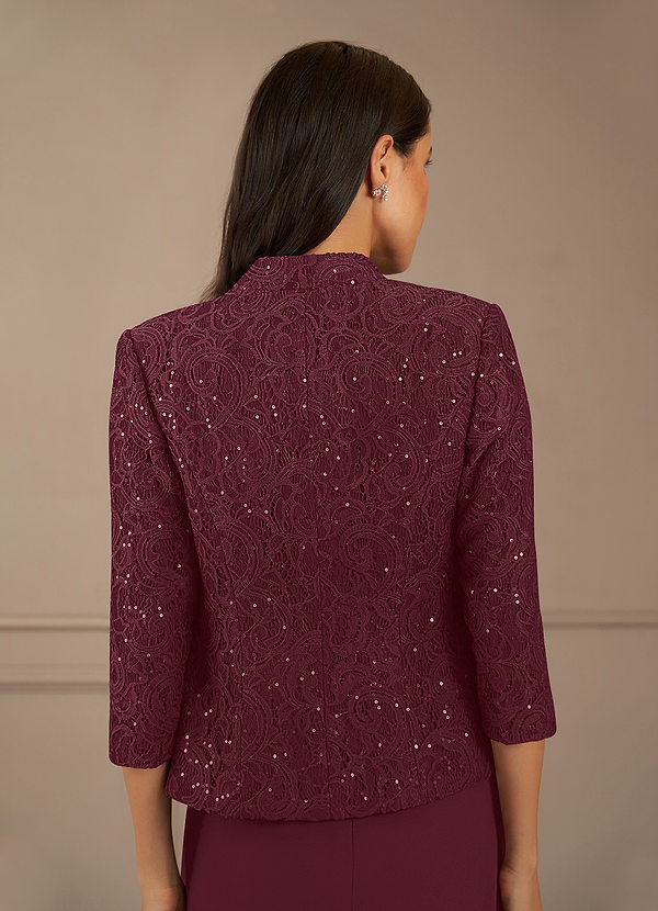 Azazie Cornelia Cabernet Sheath Square Neckline Sequins Chiffon Dress ...