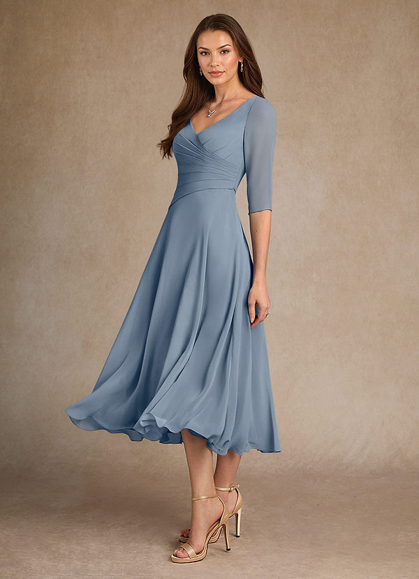 Azazie Durant Twilight A-Line Pleated Chiffon Dress | Azazie UK