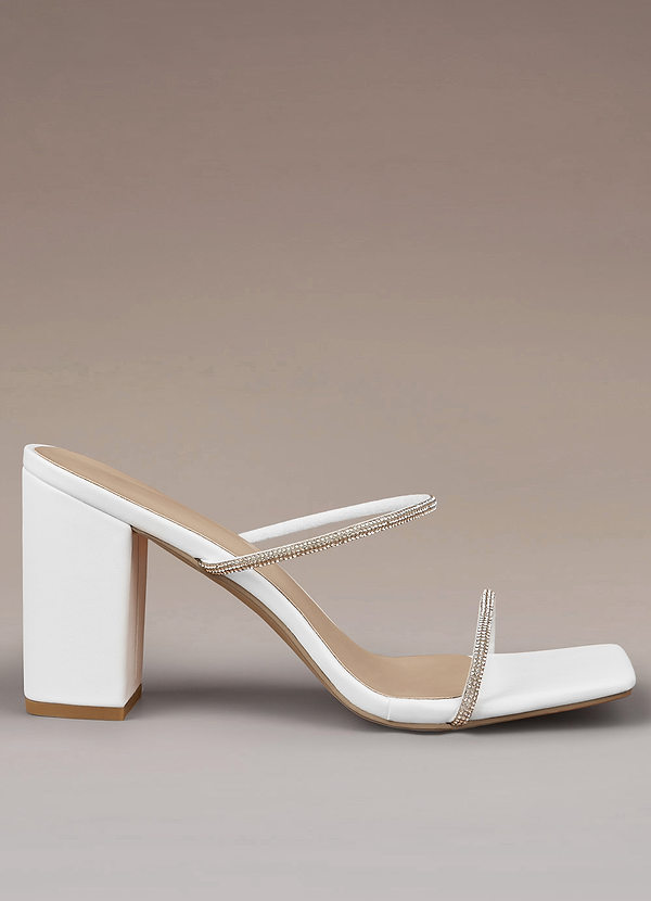 Shiny Strappy Block Heeled Sandals Shoes | Azazie