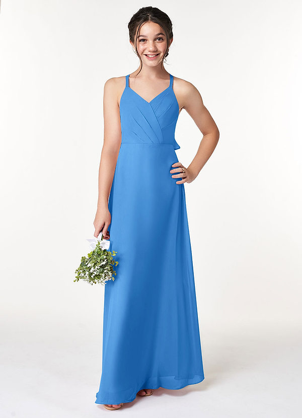 Blue Jay Azazie Paisley JBD Junior Bridesmaid Dresses | Azazie