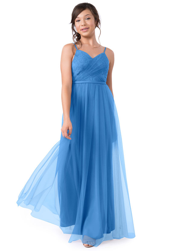 Blue Jay Azazie Layla JBD Junior Bridesmaid Dresses | Azazie