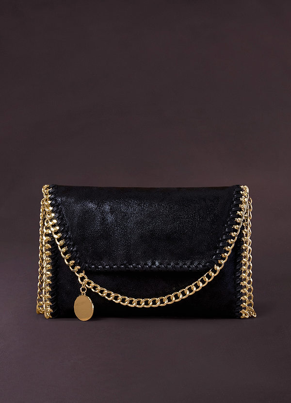 Black Chain And Drawstring Clutch Bag Bags | Azazie