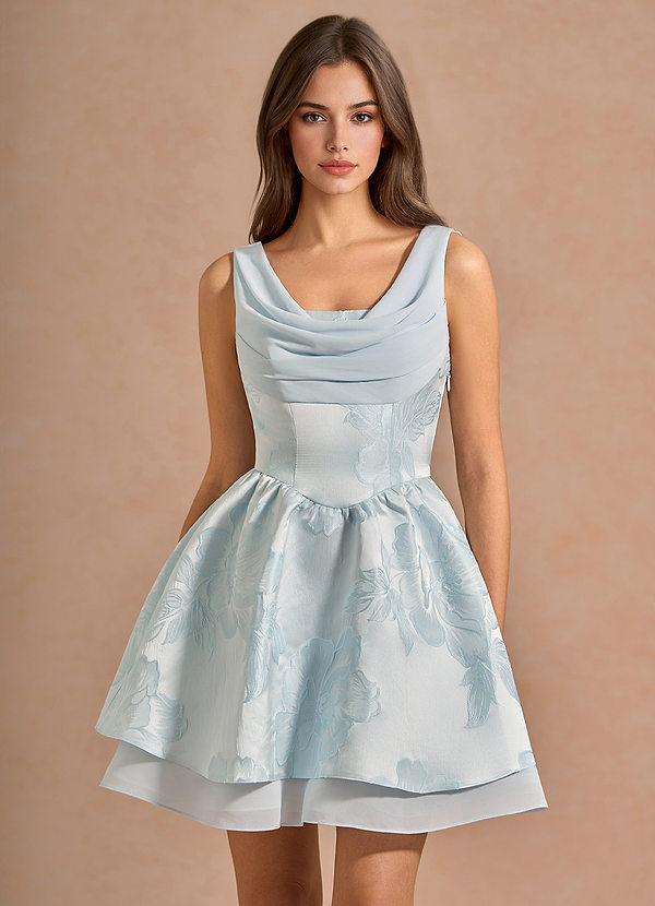 Cariad Sky Blue Mini Dress | Azazie
