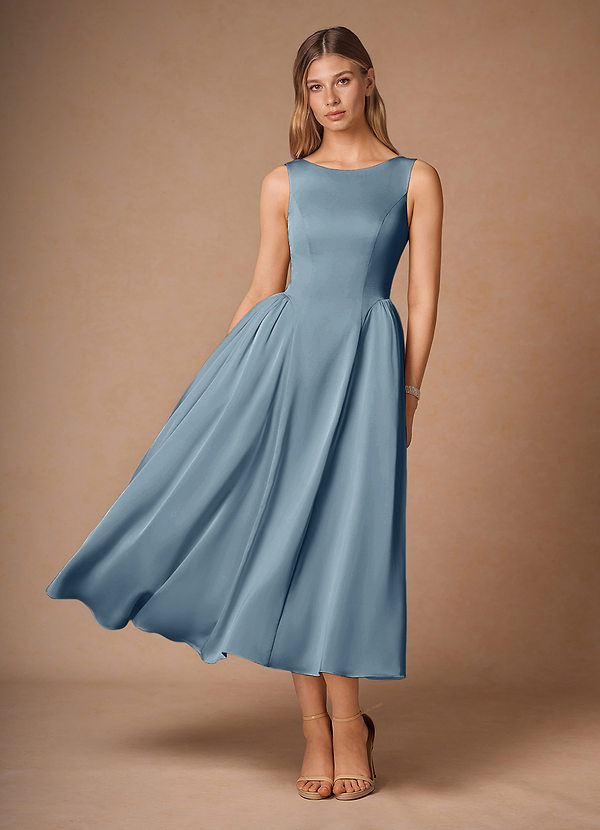 Casey Powder Blue Midi Dress | Azazie CA