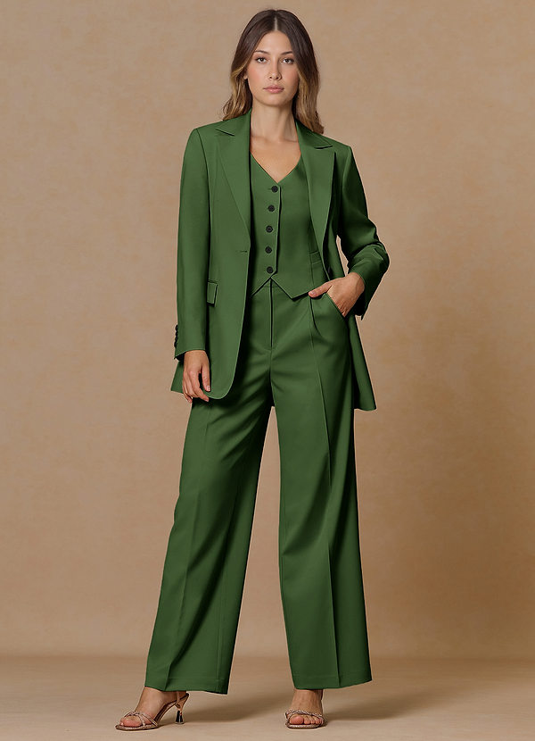 Rowan Olive Refined Weave Performance 3-Piece Suit | Azazie