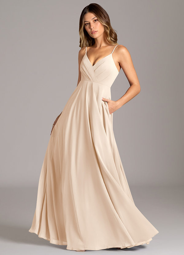 Azazie Amani White Alabaster Chiffon Bridesmaid Dresses | Azazie UK