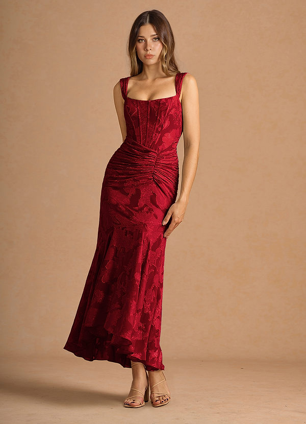 Tiana Rouge Rubis Robe maxi | Azazie