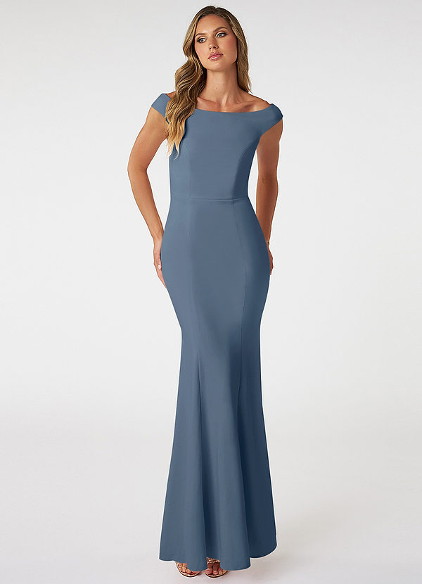 Azazie Nicolina Ready to Ship Twilight Stretch Crepe Bridesmaid Dresses ...