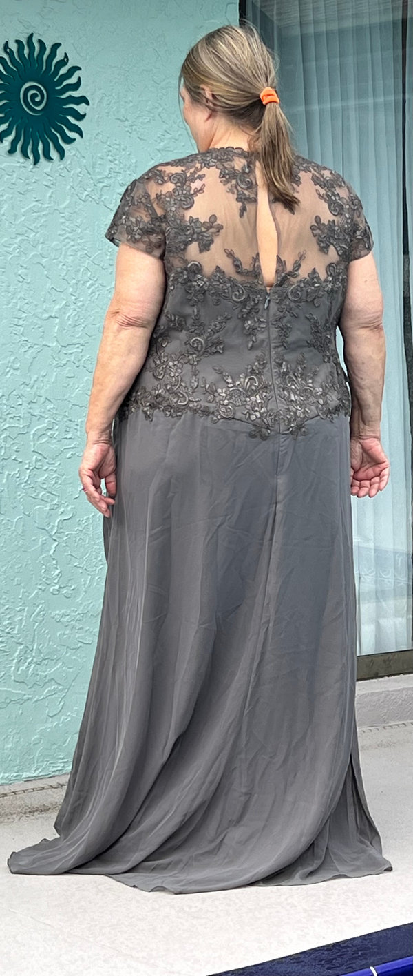 Azazie Junie Agave A-Line Lace Chiffon Dress | Azazie