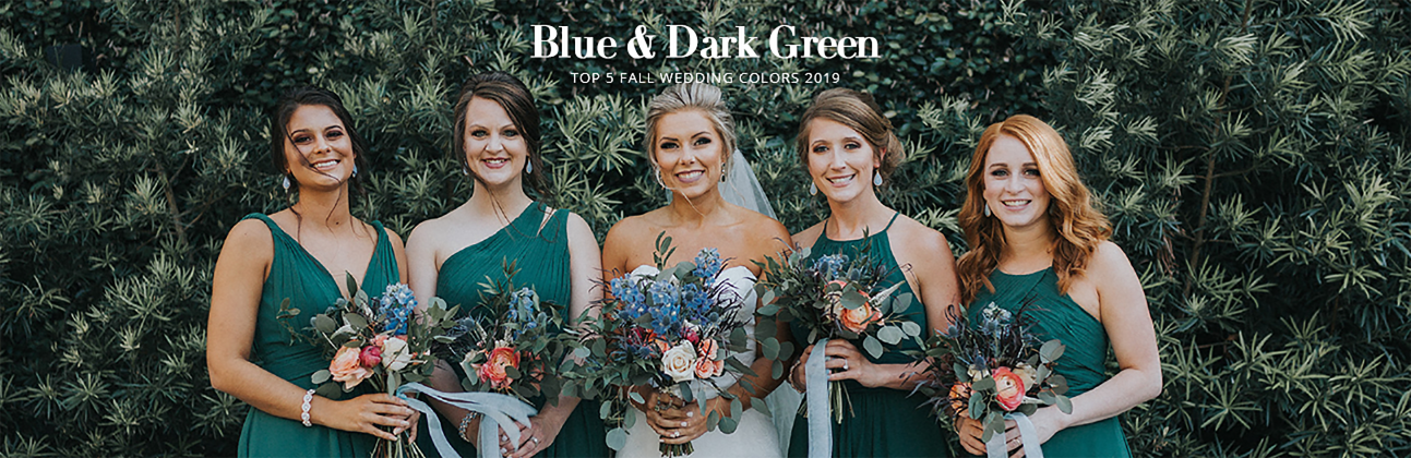 Top 5 Fall Wedding Colors - Dark Green | Azazie